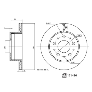 febi | 171496 | Brake Disc | bilstein group partsfinder | Official ...