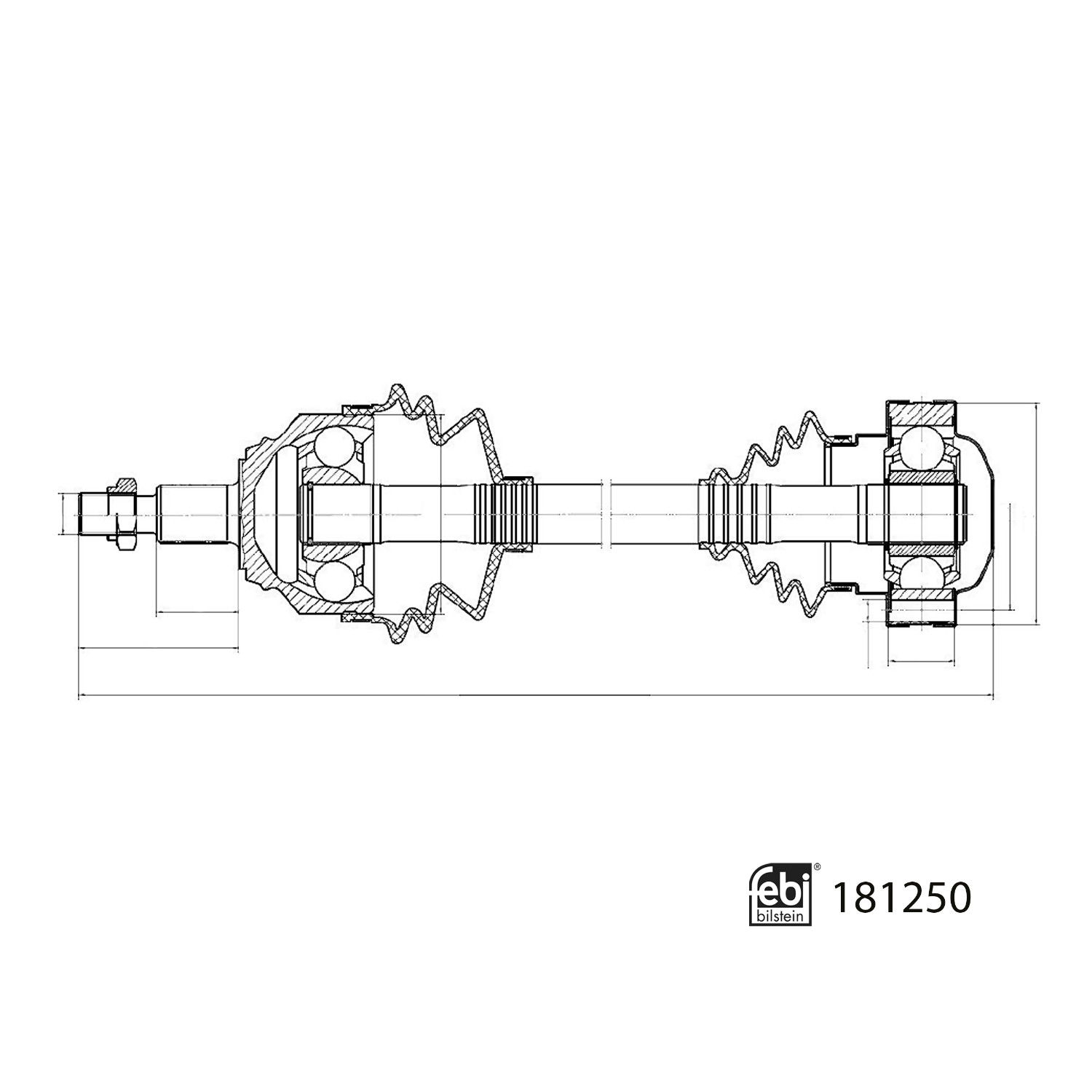 febi | 181250 | Drive Shaft | bilstein group partsfinder | Official ...