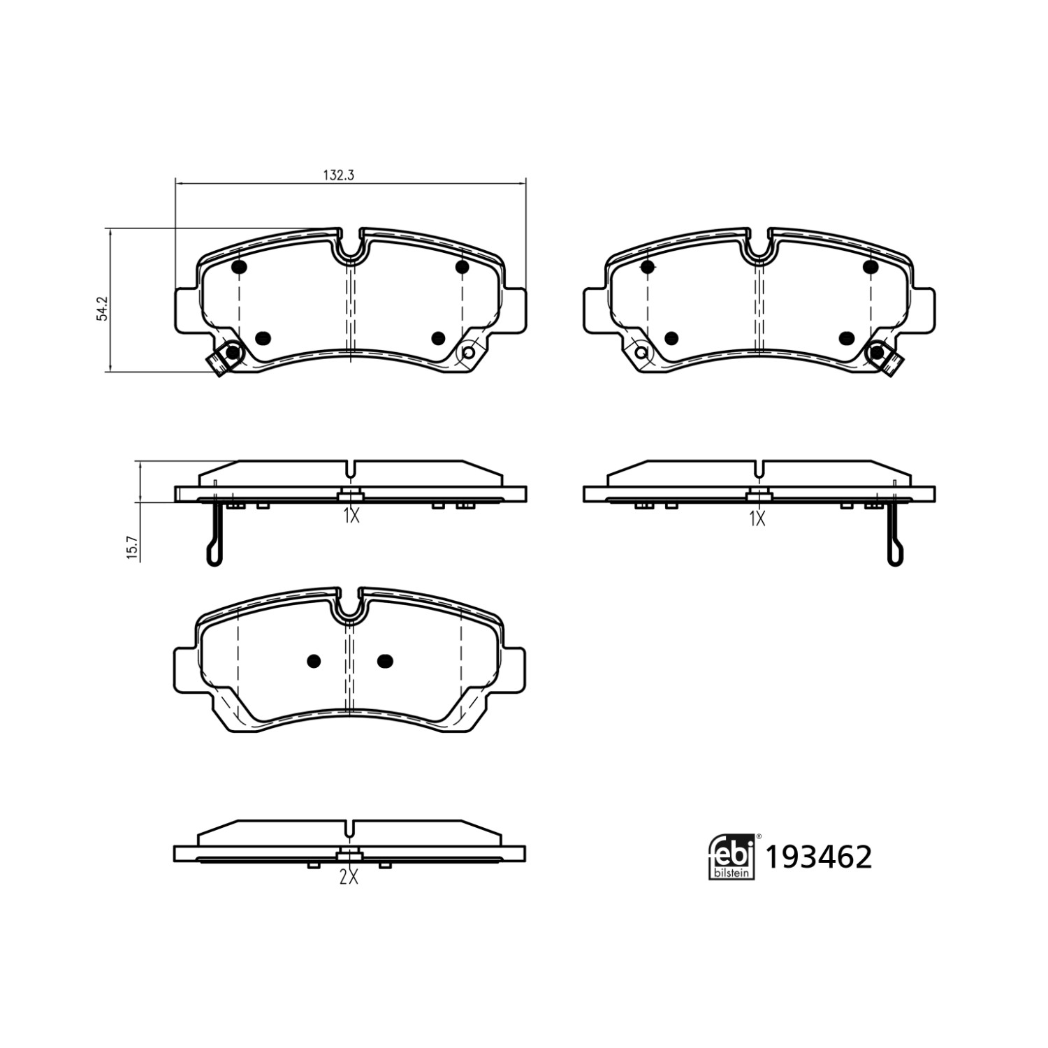 febi | 193462 | Brake Pad Set | bilstein group partsfinder | Official ...